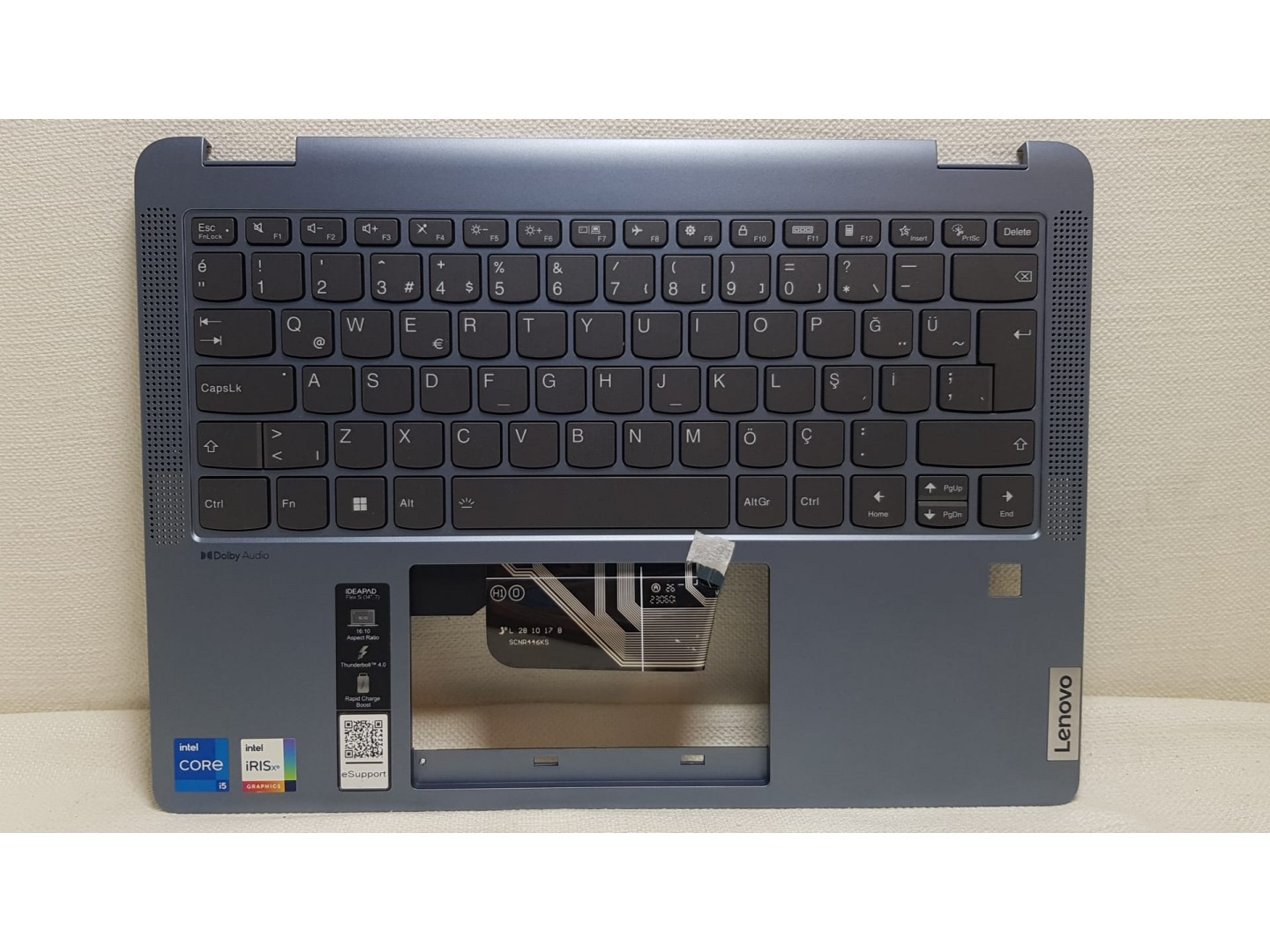 Lenovo IdeaPad Flex 5 14IAU7 82R7 üst kasa klavye (ışıklı)(2378)(Mavi)